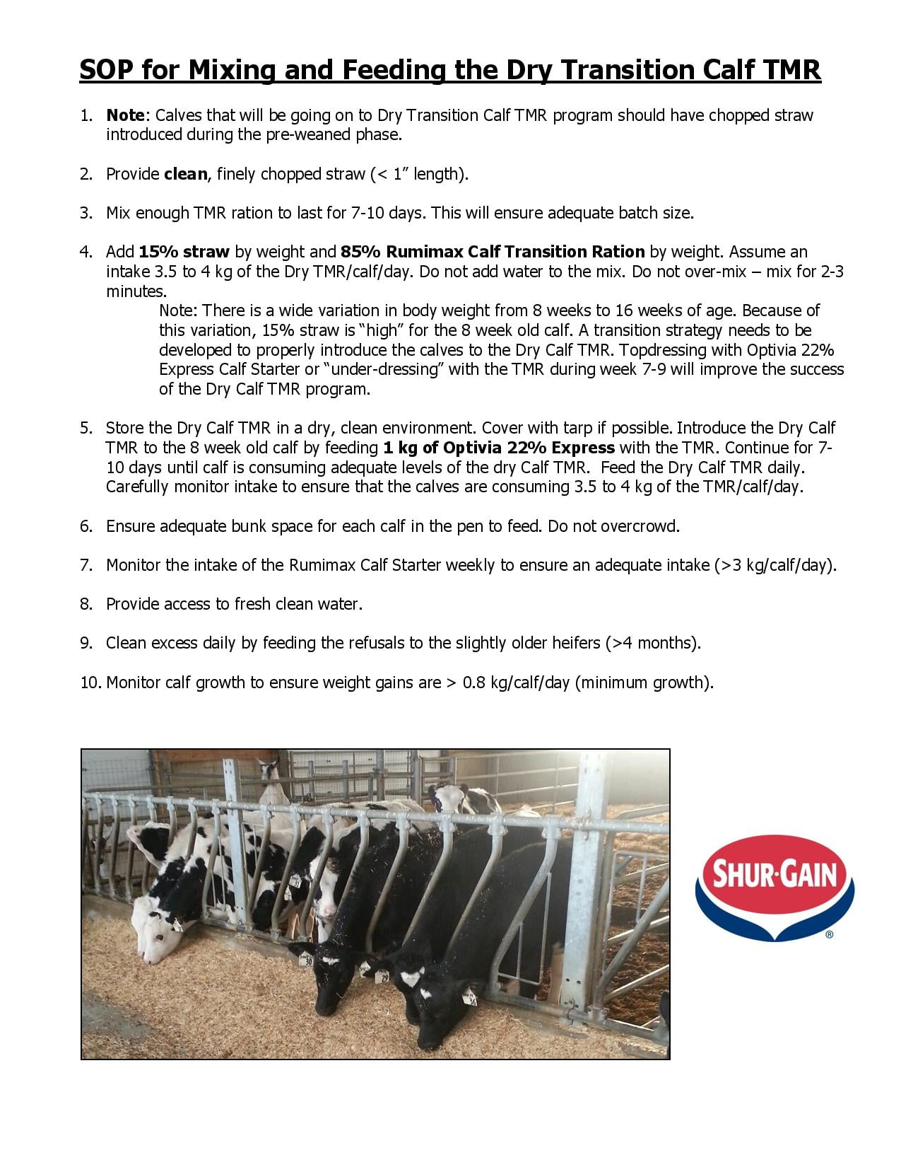 DRY TMR PROGRAM FOR TRANSITION DAIRY HEIFER CALVES | Wright's Feeds 'N Needs